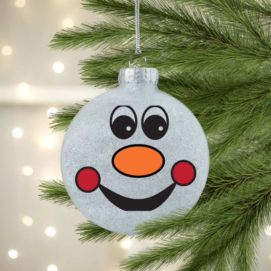 Smily Rosy Cheeks Snowman Vers 2 Face UV DTF Christmas Ornament Decal – Southern Gem Creations