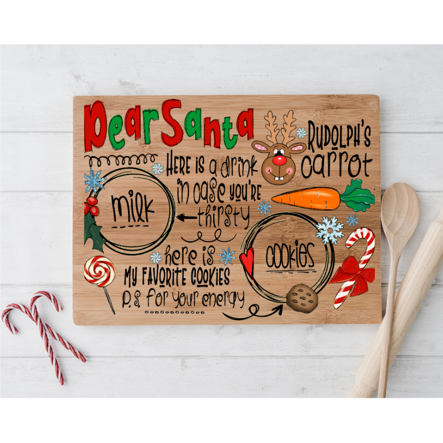 UV DTF Santa Trays Decal Multiple Sizes Dear Santa Candy Cane ...