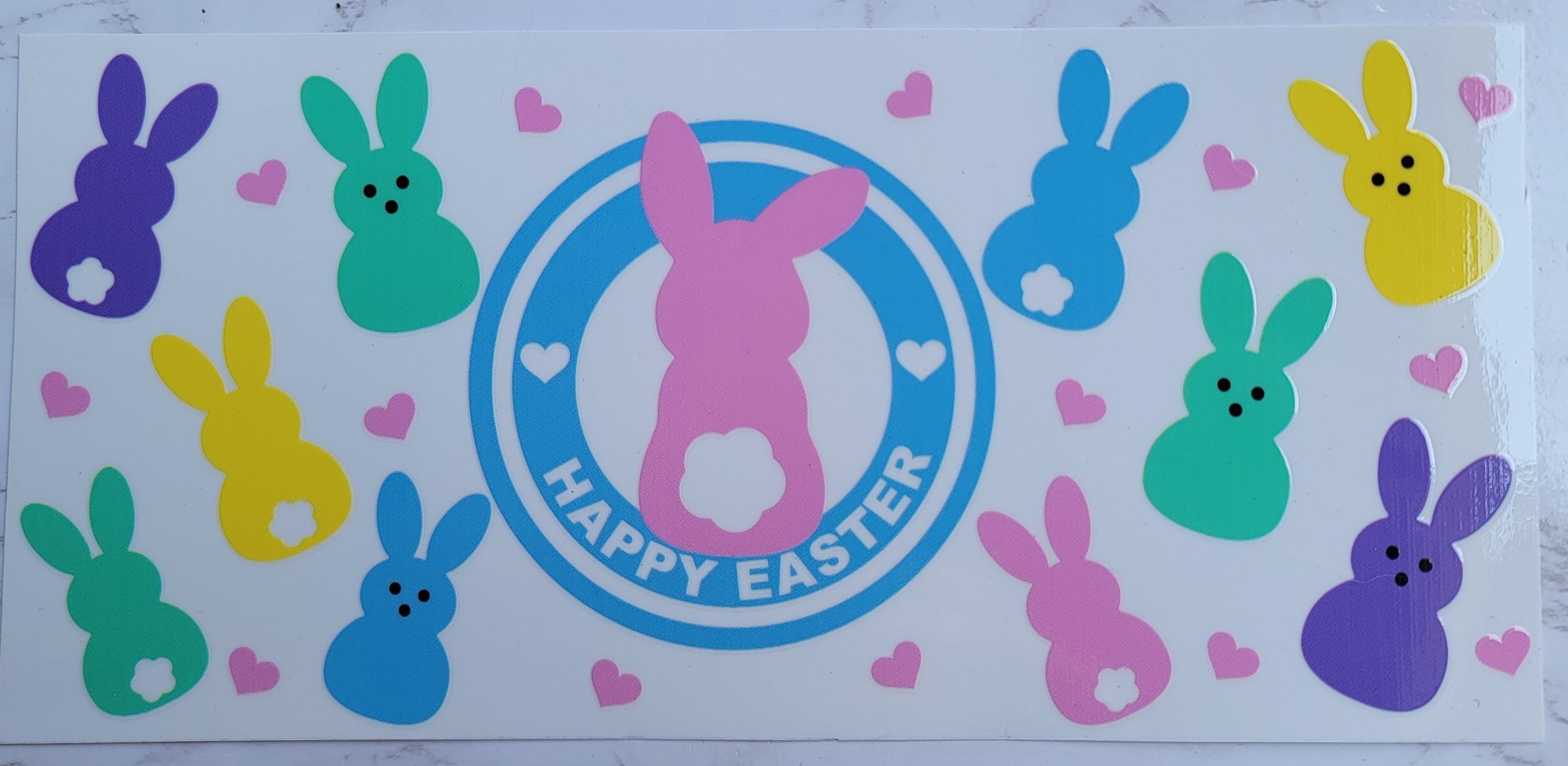 Happy Easter Peeps - 16 oz Libby UV DTF Wrap RTS – Southern Gem Creations