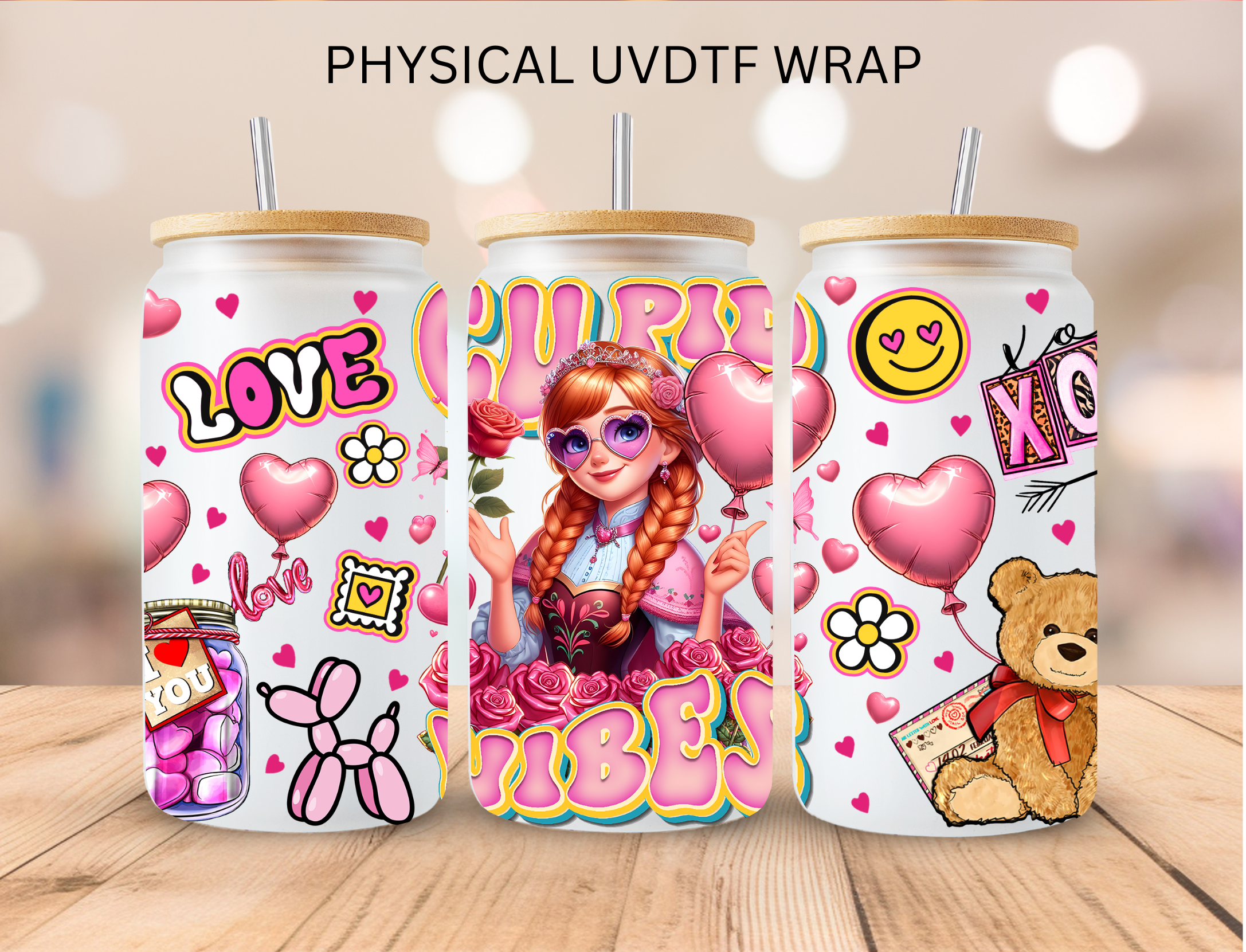 Valentines Cupid Vibes Anna - 16 oz / 20 oz Libby UV DTF – Southern Gem ...