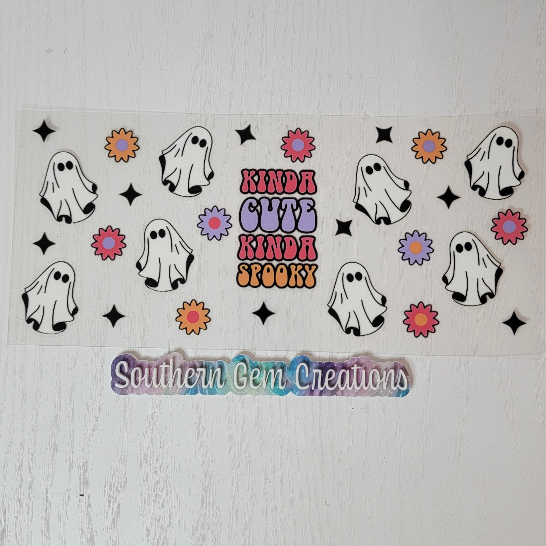 Halloween Kinda Cute Kinda Spooky - 16 oz Libby UV DTF Wrap RTS ...
