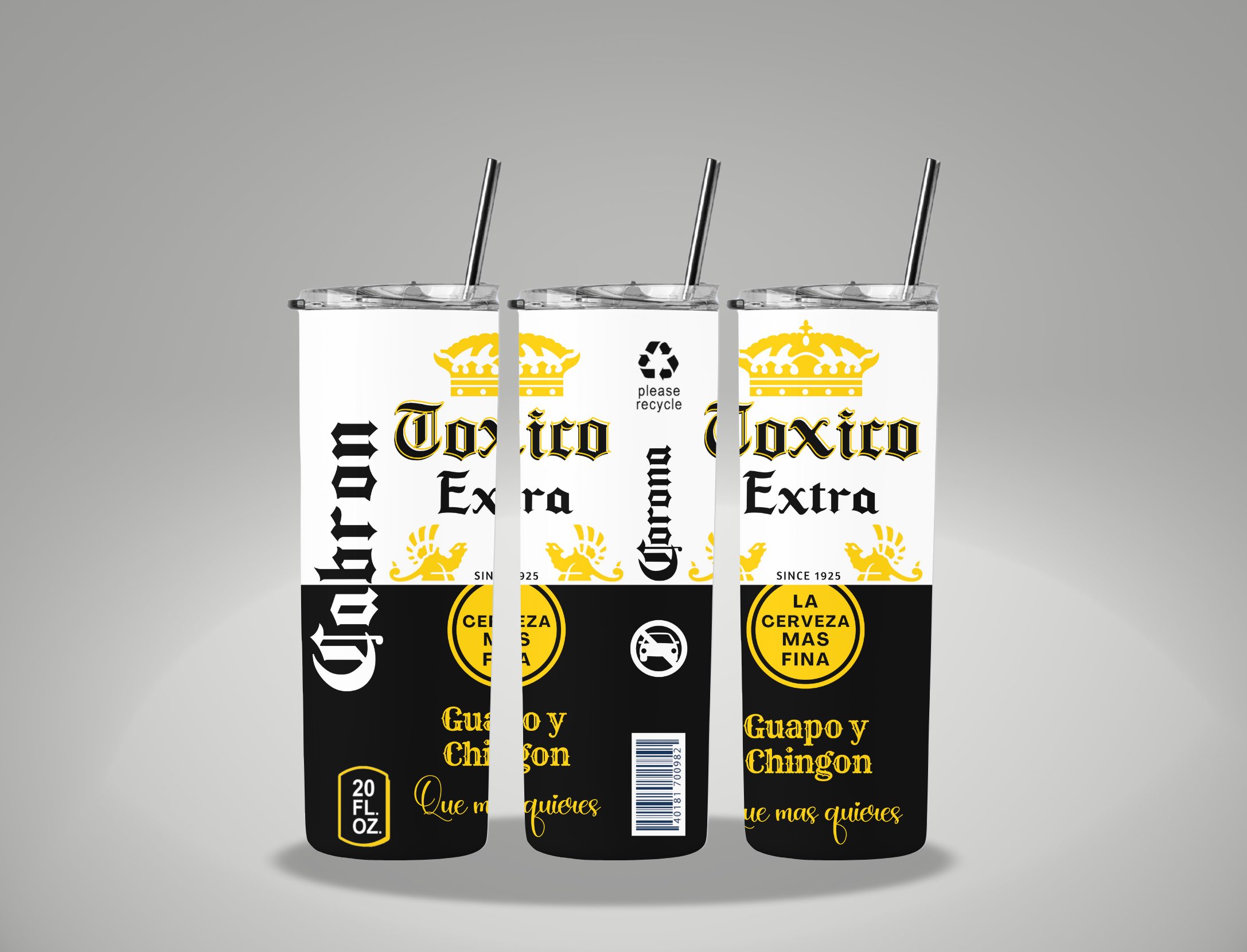 Corona Black - 20oz Skinny Tumbler Wrap – Southern Gem Creations