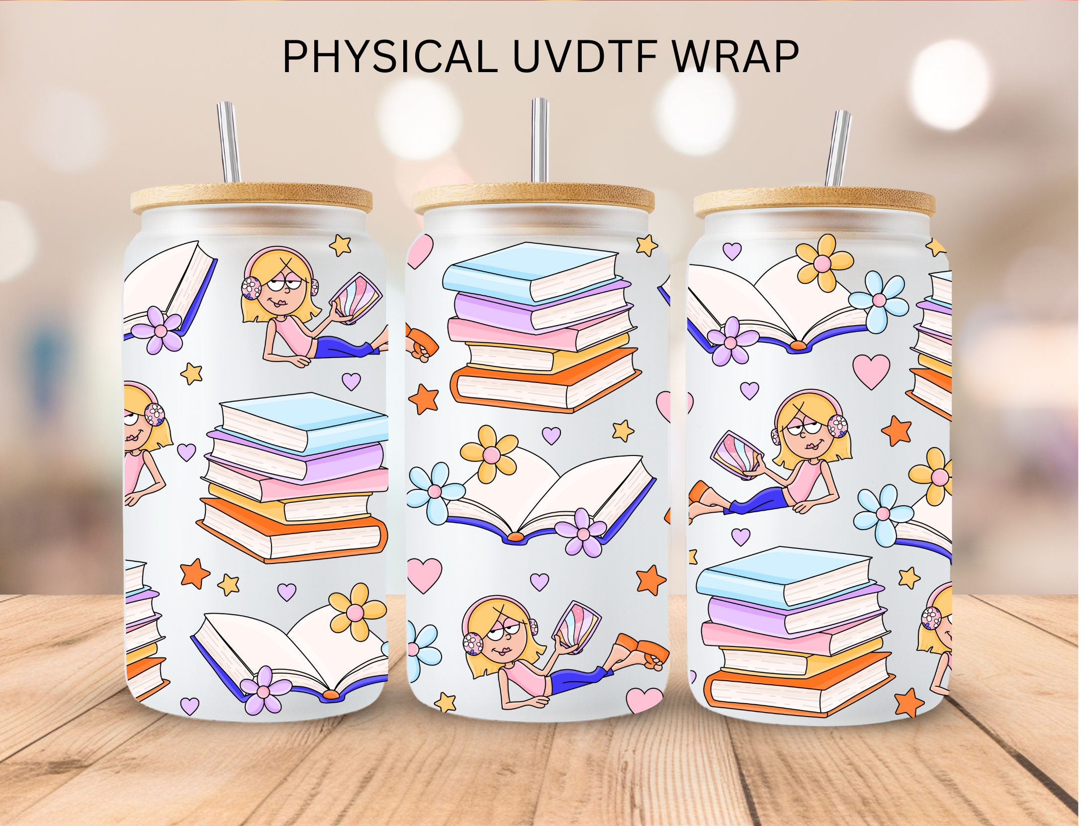 Lizzie Bookish - 16 oz / 20 oz Libby UV DTF Wrap – Southern Gem Creations