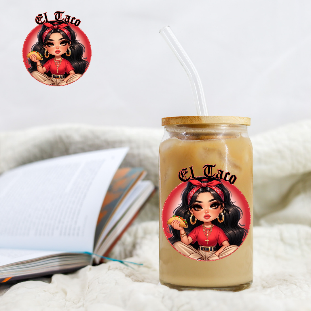 Chicano Red El Taco - UV DTF Libby Decal – Southern Gem Creations
