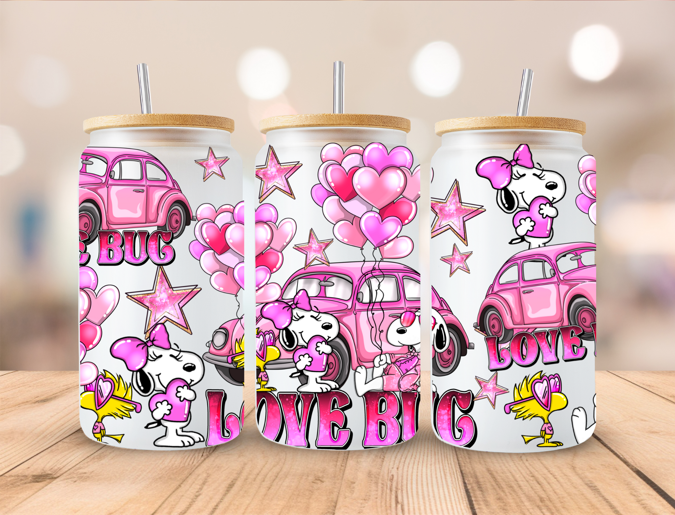 Valentines Love Bug - 16 oz Libby UV DTF Wrap EXCLUSIVE DESIGNED – Southern Gem Creations