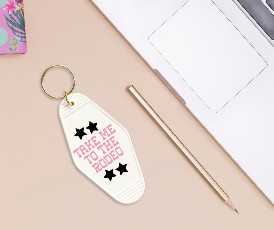 Take Me To The Rodeo - UVDTF Motel Keychain Set Of 6 RTS – Southern Gem ...