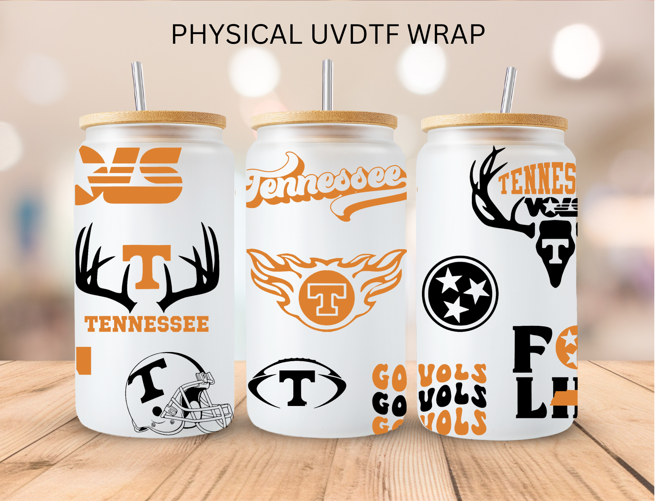 Tennessee Vols Football - 16 oz / 20 oz Libby UV DTF Wrap – Southern ...