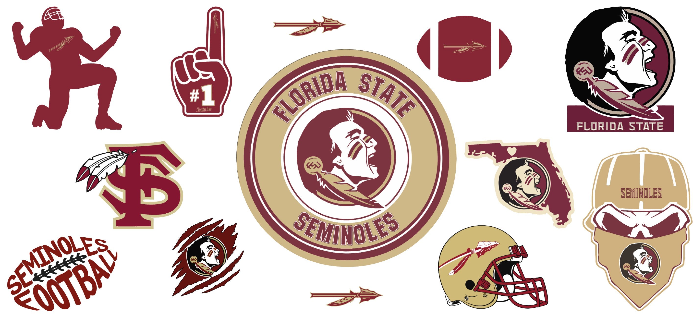 FSU Seminoles Football - 16 oz / 20 oz Libby UV DTF Wrap Exclusive to ...