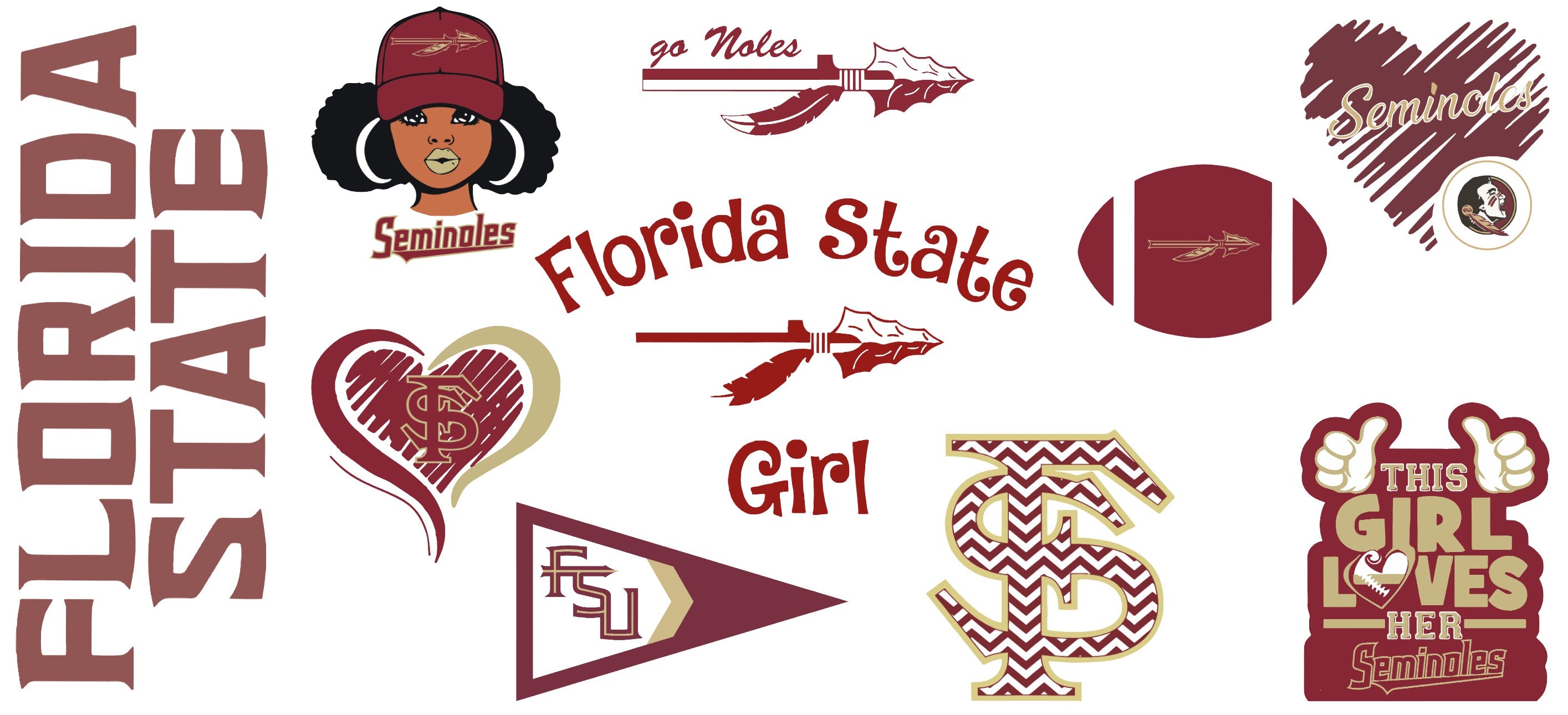 FSU Seminoles Football - 16 oz / 20 oz Libby UV DTF Wrap Exclusive to ...