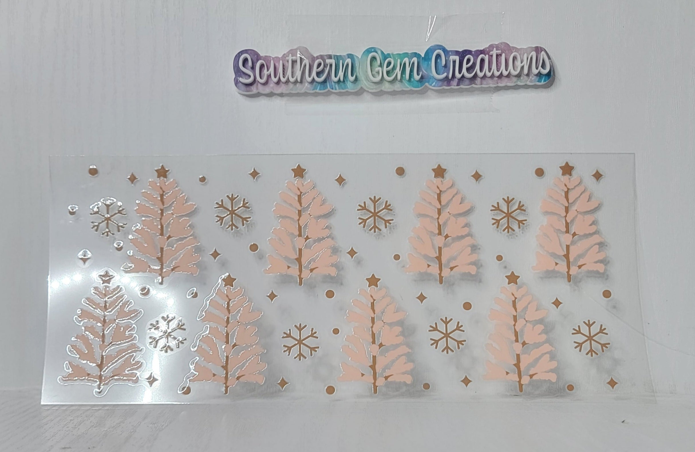 Winter Two Tone Trees - 16 oz Libby UV DTF Wrap RTS – Southern Gem ...