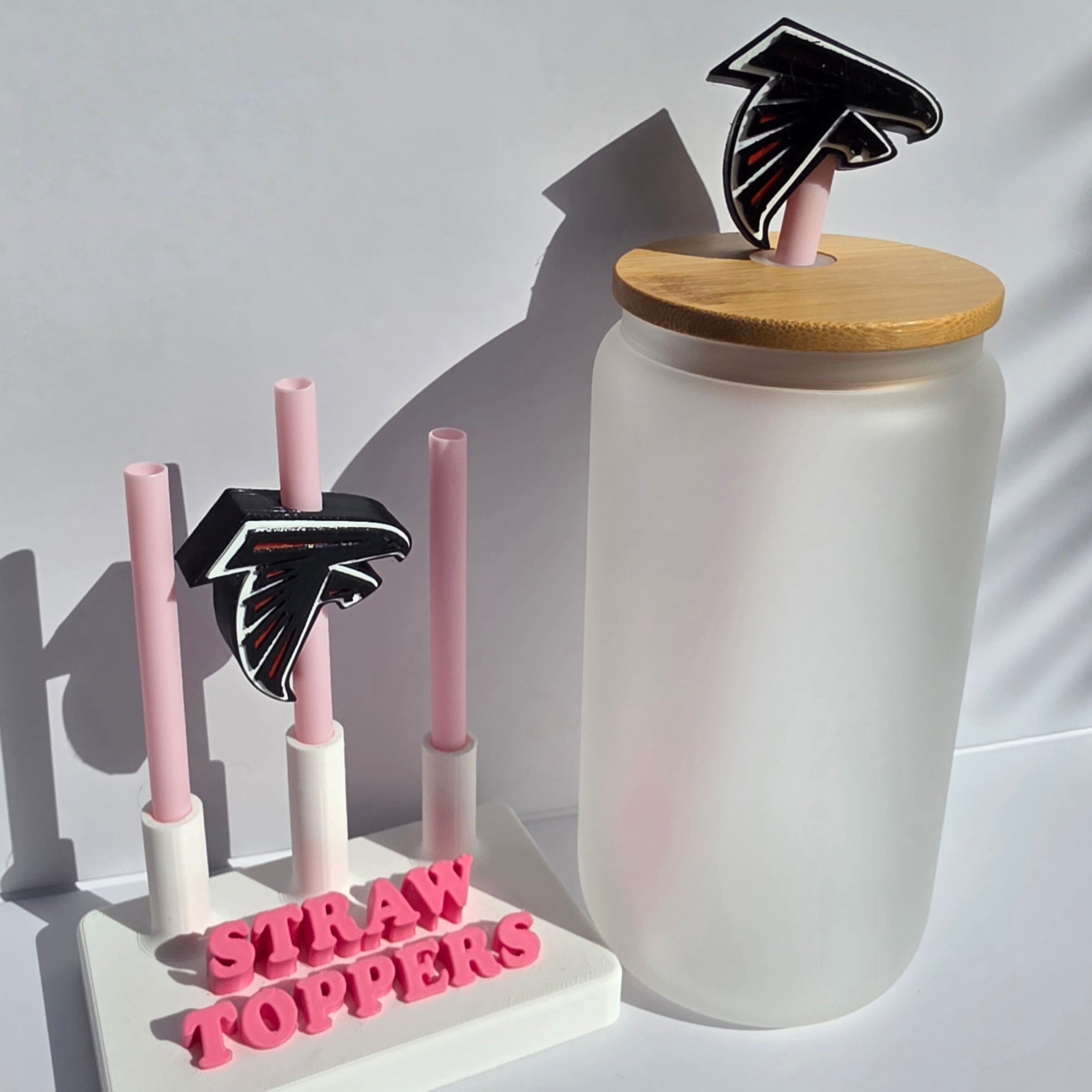 Football Falcon 3D Printed Straw Topper – Southern Gem Creations