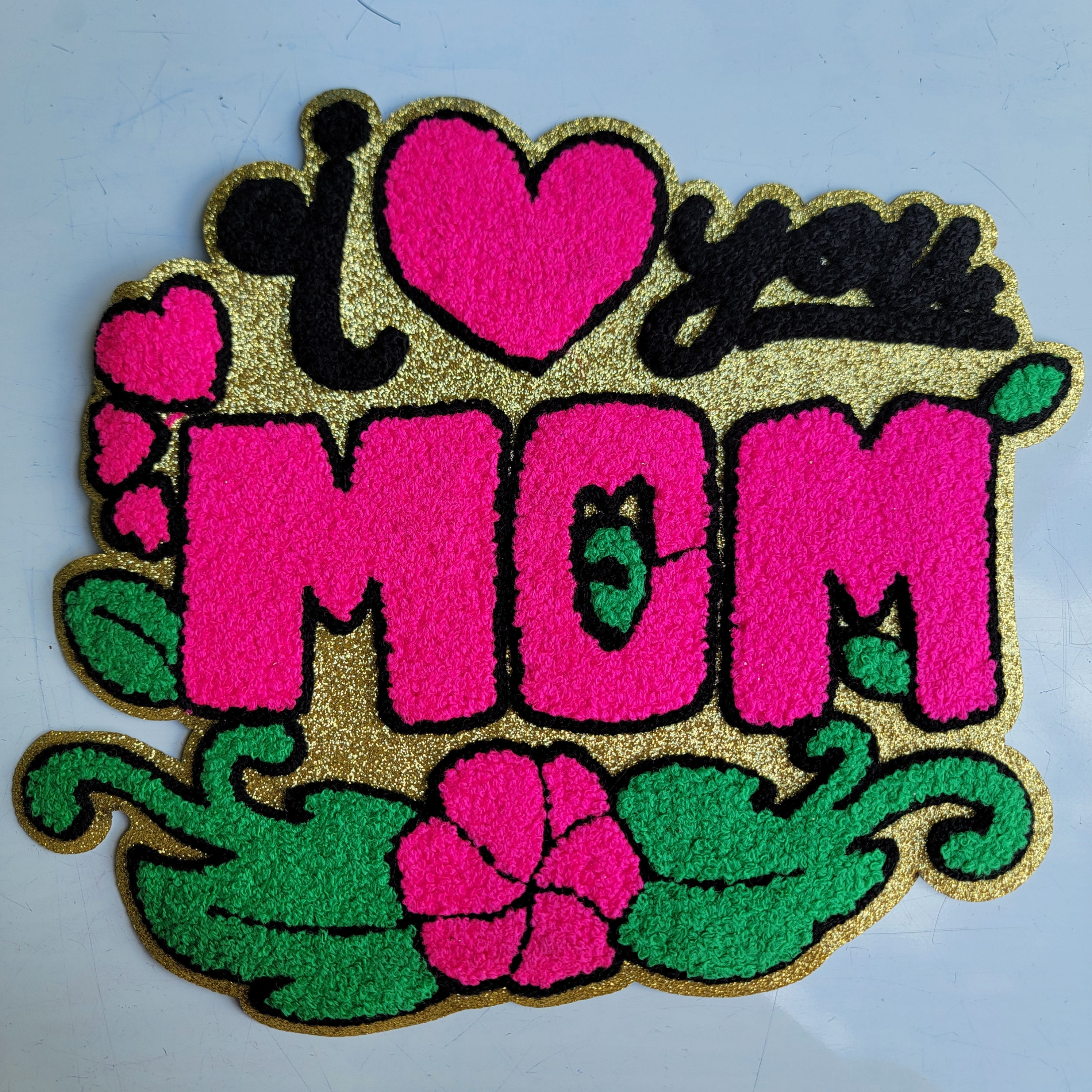 I Love You Mom Chenile Patch – Southern Gem Creations